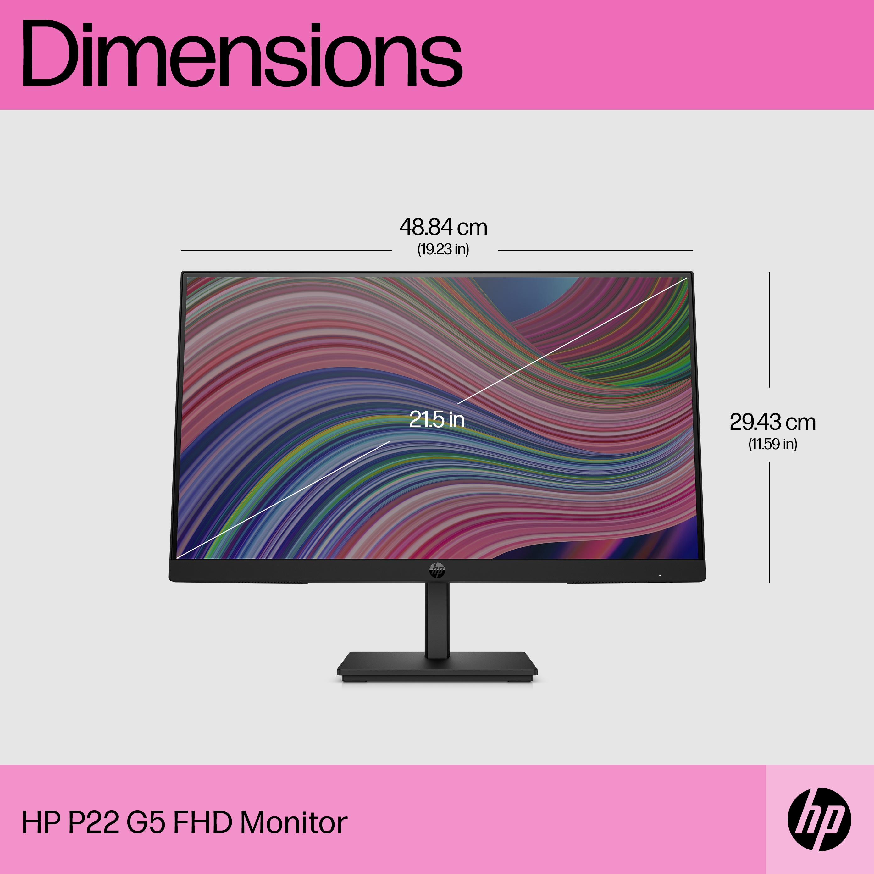 22'' HP Monitor P22 G5 FHD, Bl