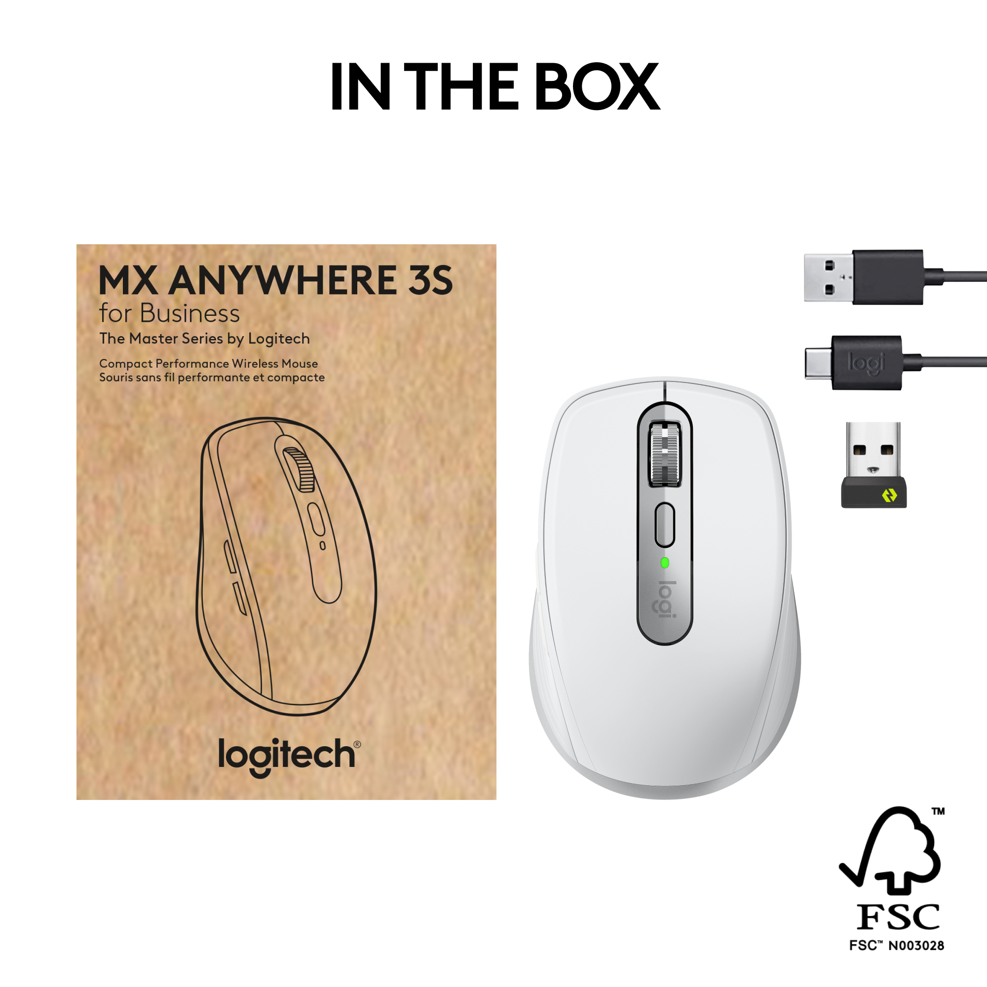 Logitech MX Anywhere 3S for Business mouse Office Right-hand RF ...