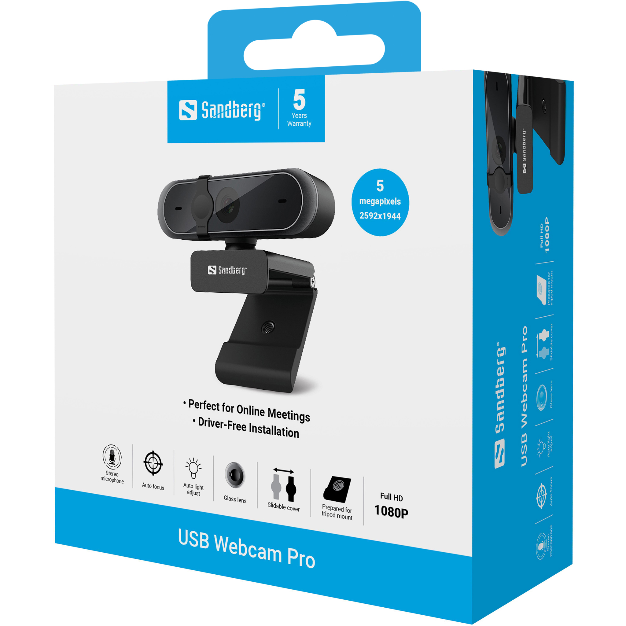 Sandberg USB Webcam Pro, Black